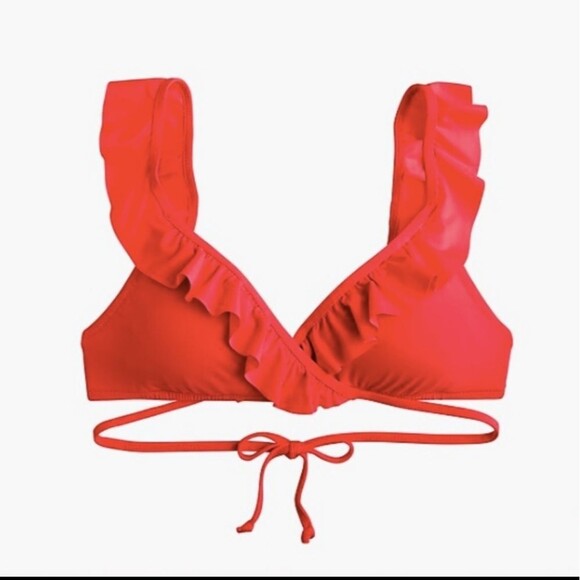 J. Crew | Swim | J Crew Ruffle Tie Bikini Top | Poshmark